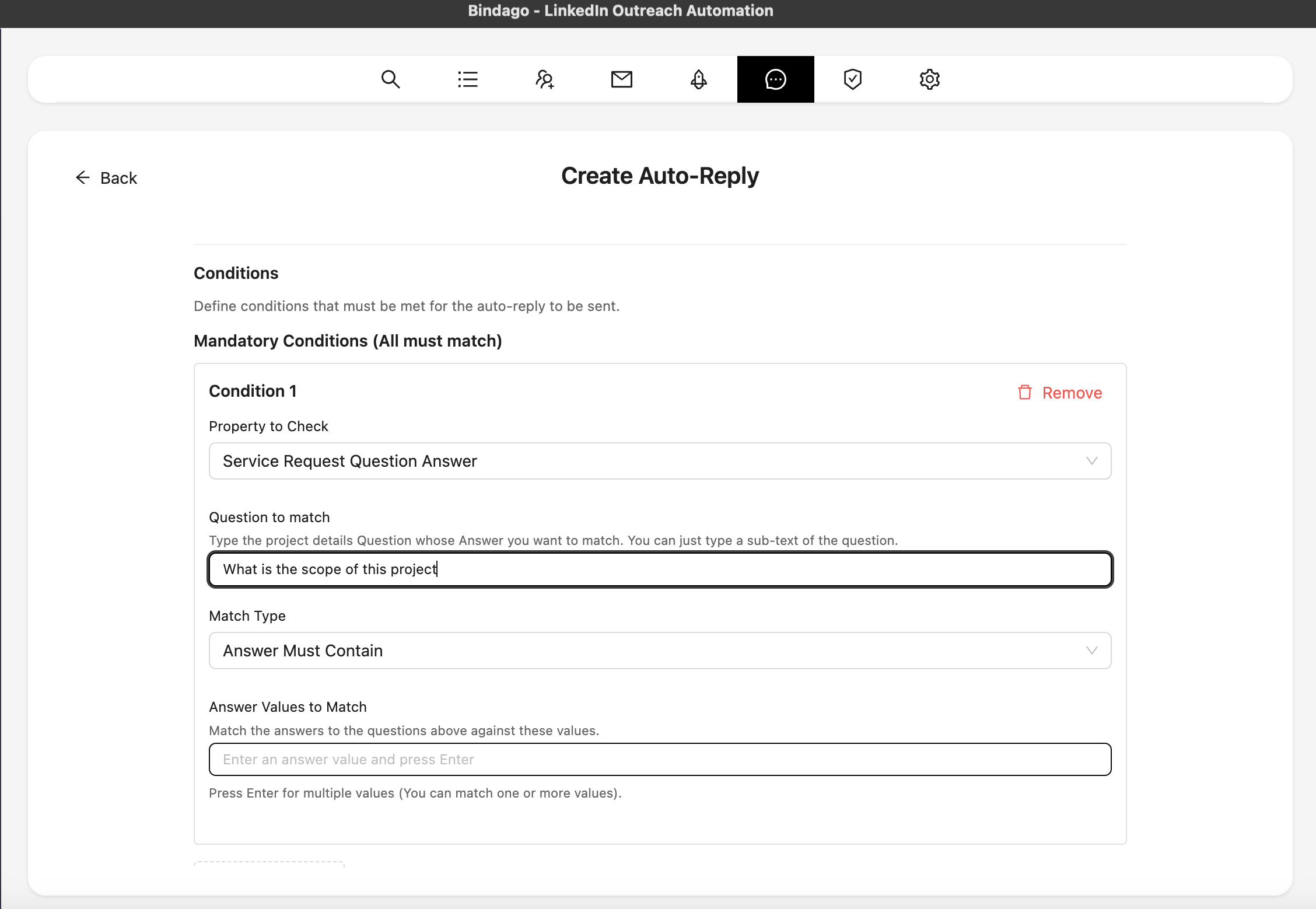 Bindago - How To Set Up Auto Replies for LinkedIn Service Requests
